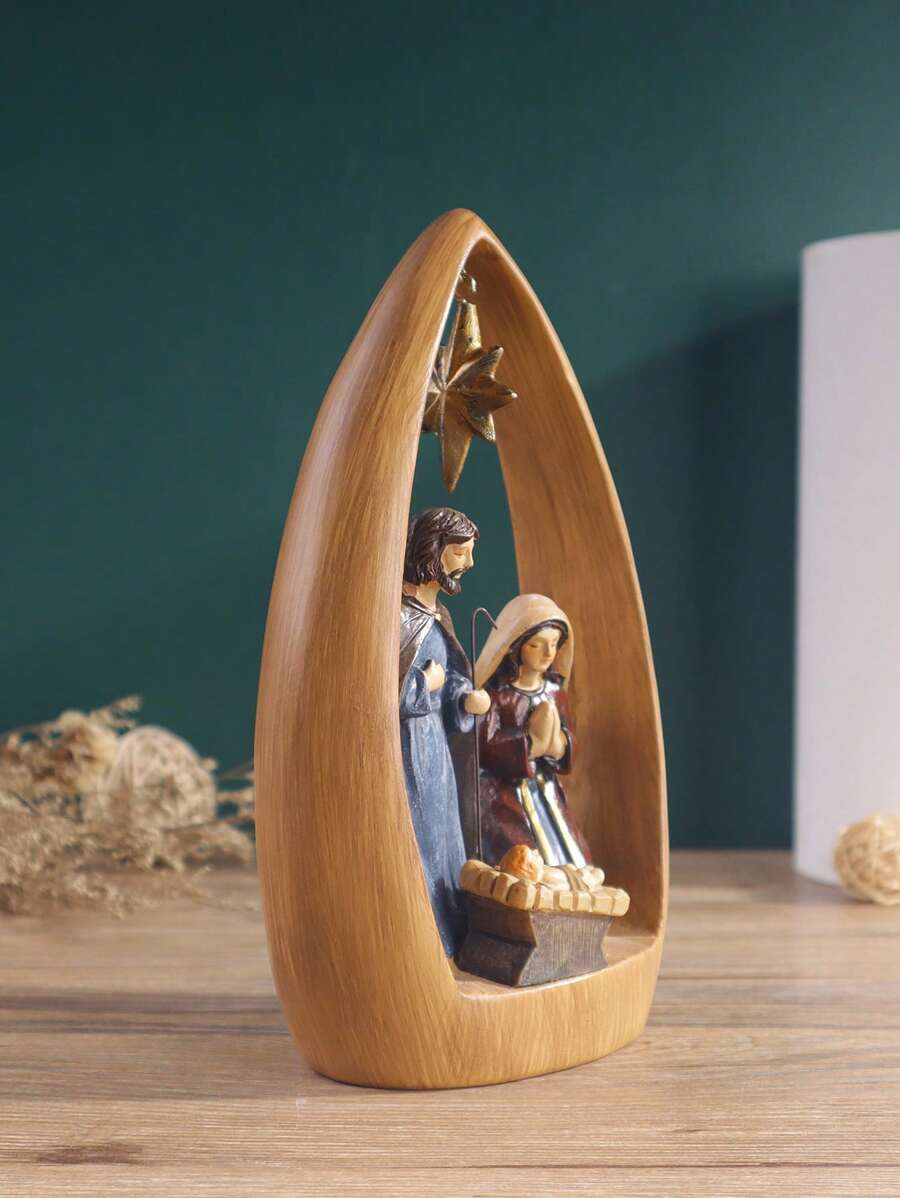 Nativity Scene Sculpture Figurine Resin Statue Craft Collectible ...