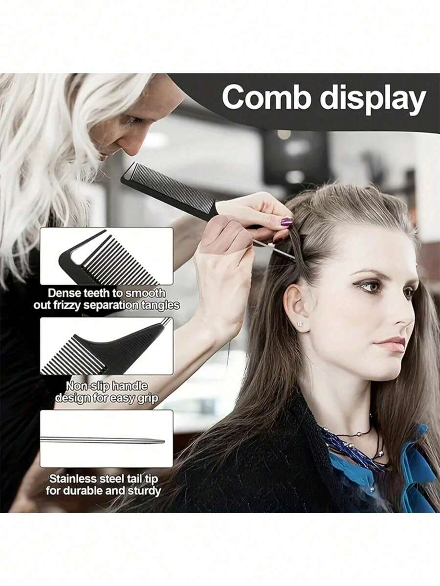 5pcs Salon Hair Dye Highlights Comb Pointed Tail Comb Plastic Styling ...