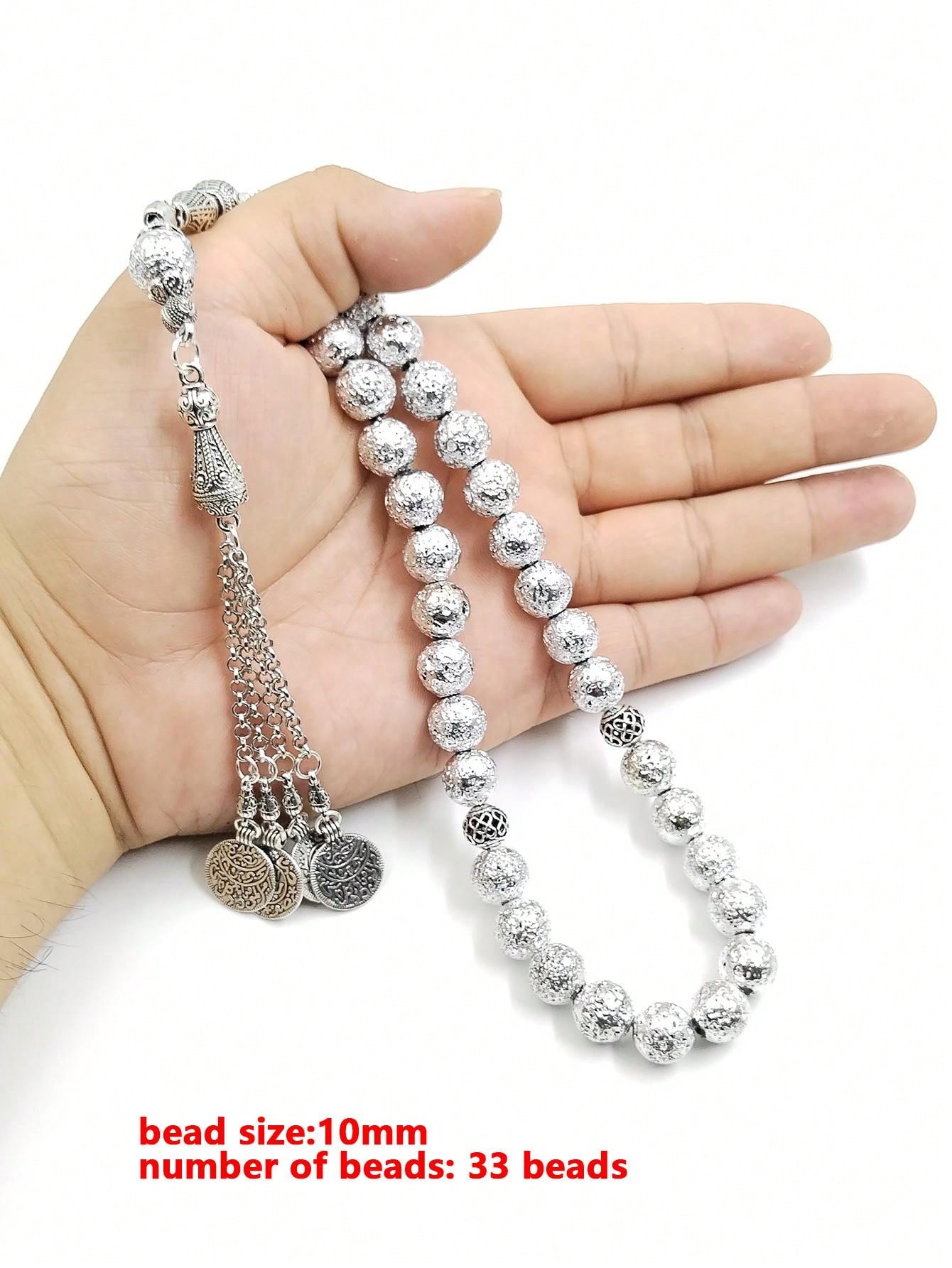 Tasbih Natural 10MM Lava Stone Plating Eid Gift Islamic 33 Prayer Beads ...