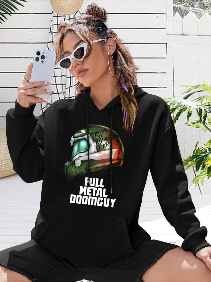 Full Metal Doom Slayer Jacket Parody Big Size Women Hoodie For Ladies ...