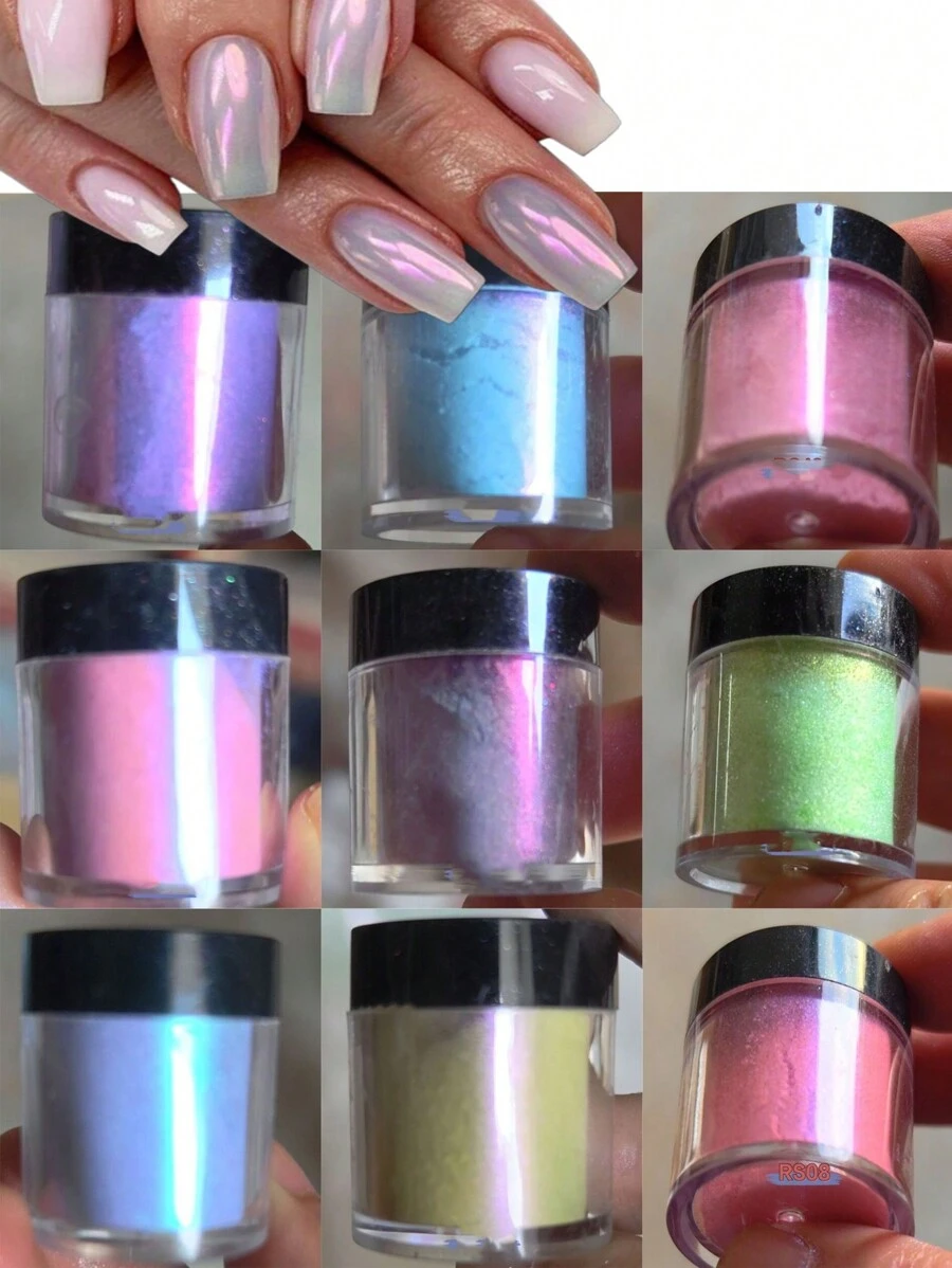 Approx 5g/Bottle Mermaid Dreams Nail Dipping Powder - Y2K Iridescent ...