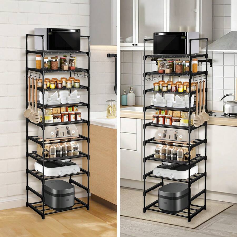 Superlele 10-Tier Modular Metal Kitchen Organizer - Space-Saving Shelf ...