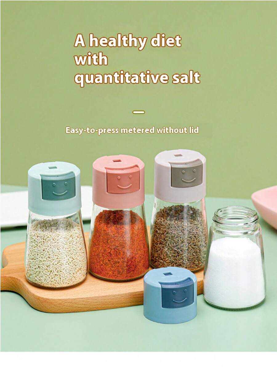 3pcs. Pressed Quantitative Seasoning Jar Sealed Seasoning Box Salt Jar ...