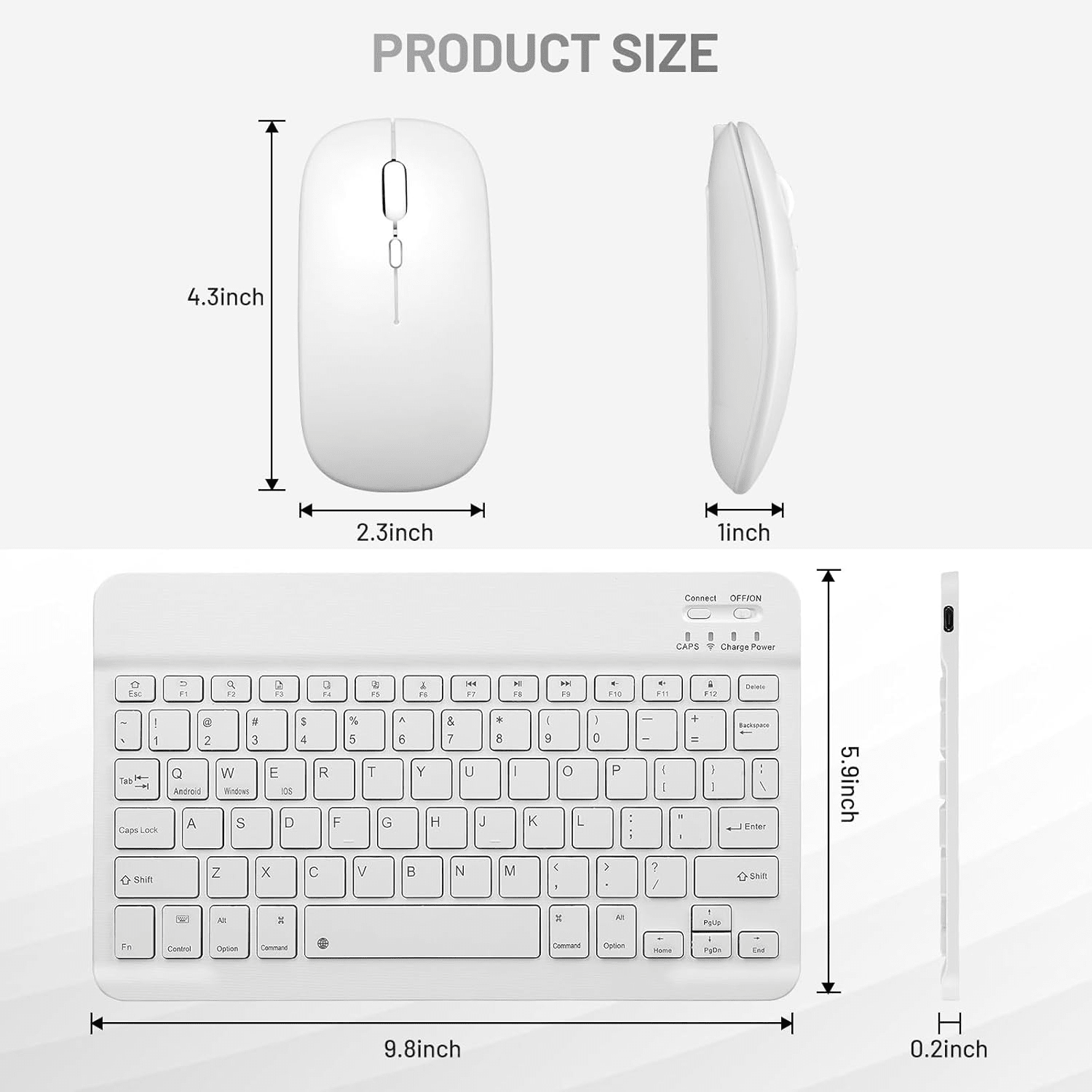 Ultra-Thin Bluetooth Keyboard Portable Mini Rechargeable Wireless ...