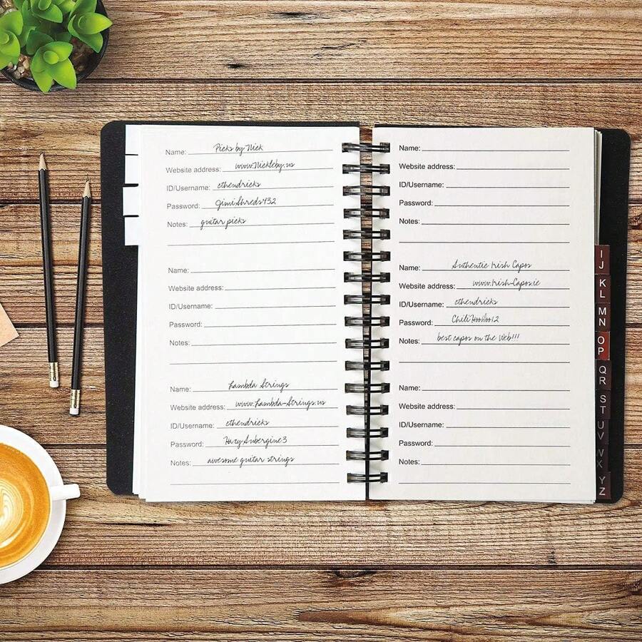 Current Black Password & PIN Keeper Book, 65 Pages, 4.5" X 5 ¾" Size ...