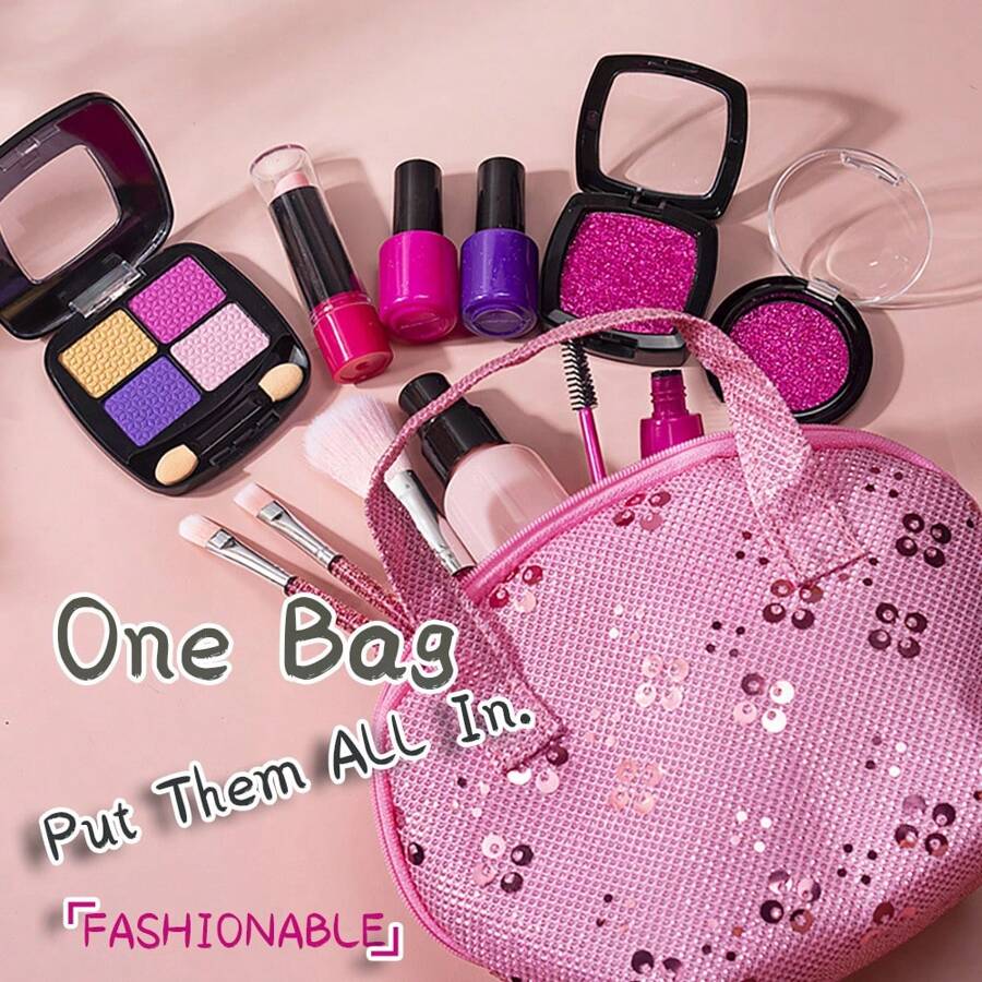 Pretend Makeup Kit For Girls, Kids Pretend Play Makeup Set For Birthday ...