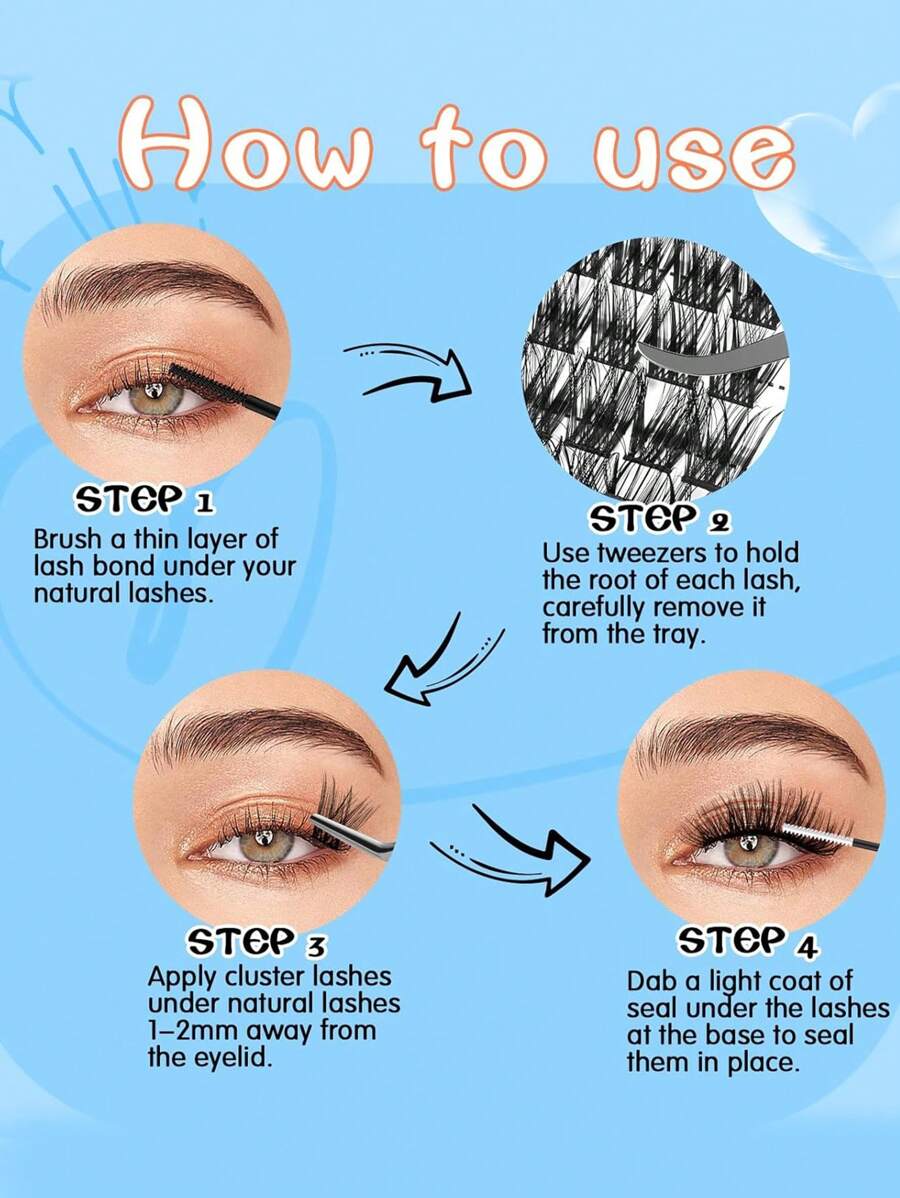 10 Pairs/Set 180pcs D Curl Thick & Full False Eyelashes, Mixed Length ...