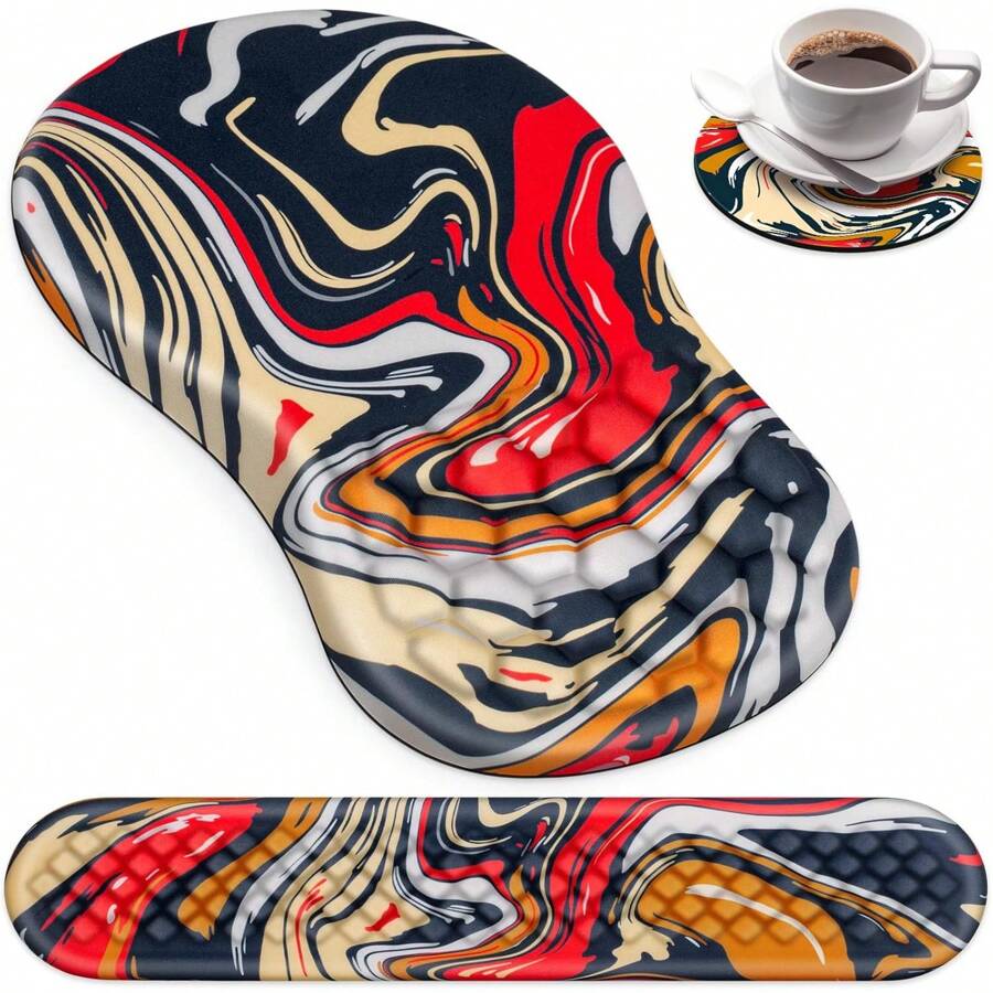 Mouse Pad With Wrist Rest, 3-In-1 Ergonomic Mouse Pad + Keyboard Wrist ...