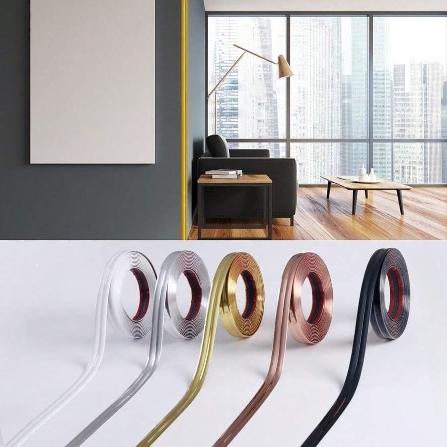 3m X 2cm Self-Adhesive Flexible Wall Trim Edge Strip, Decorative Corner ...