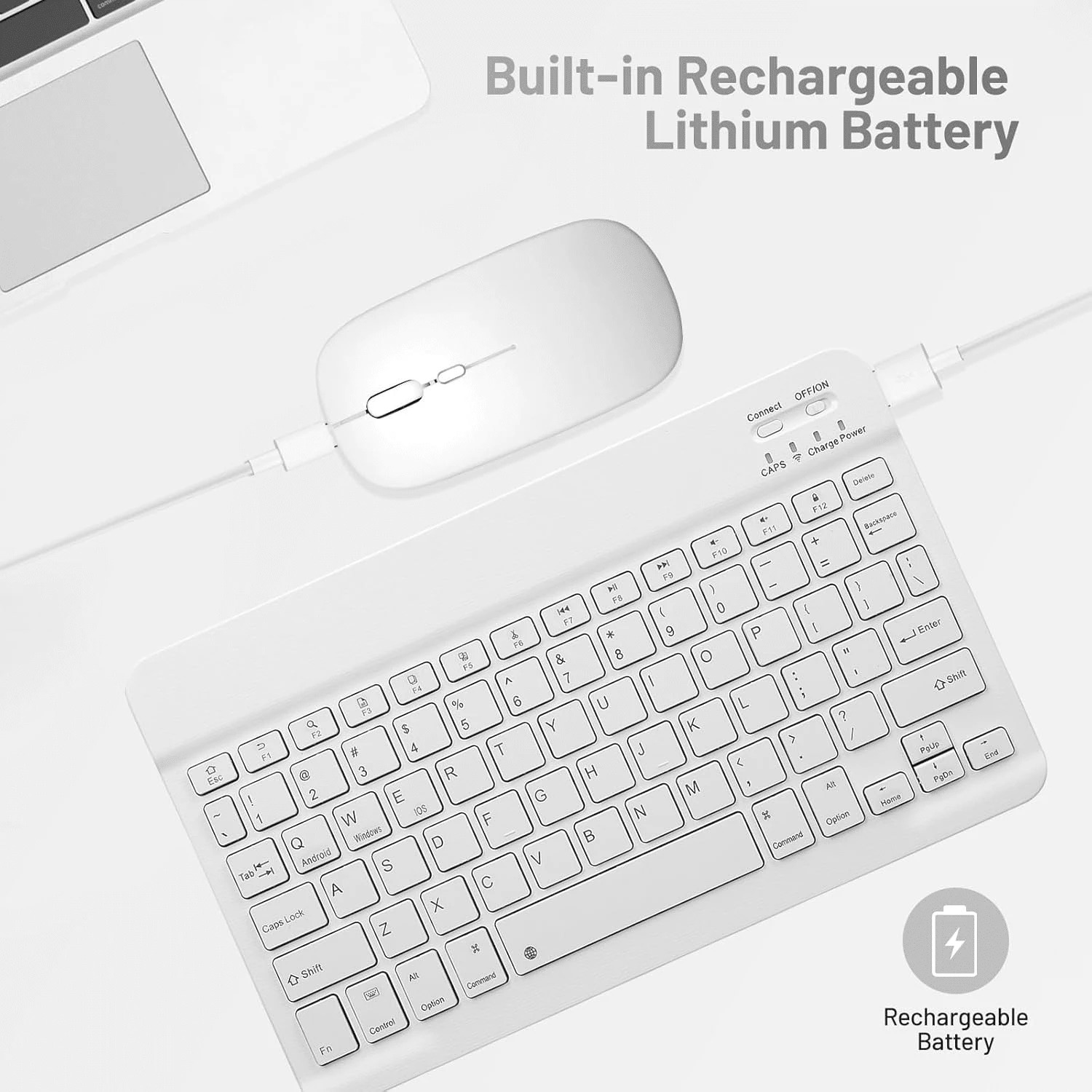Ultra-Thin Bluetooth Keyboard Portable Mini Rechargeable Wireless ...