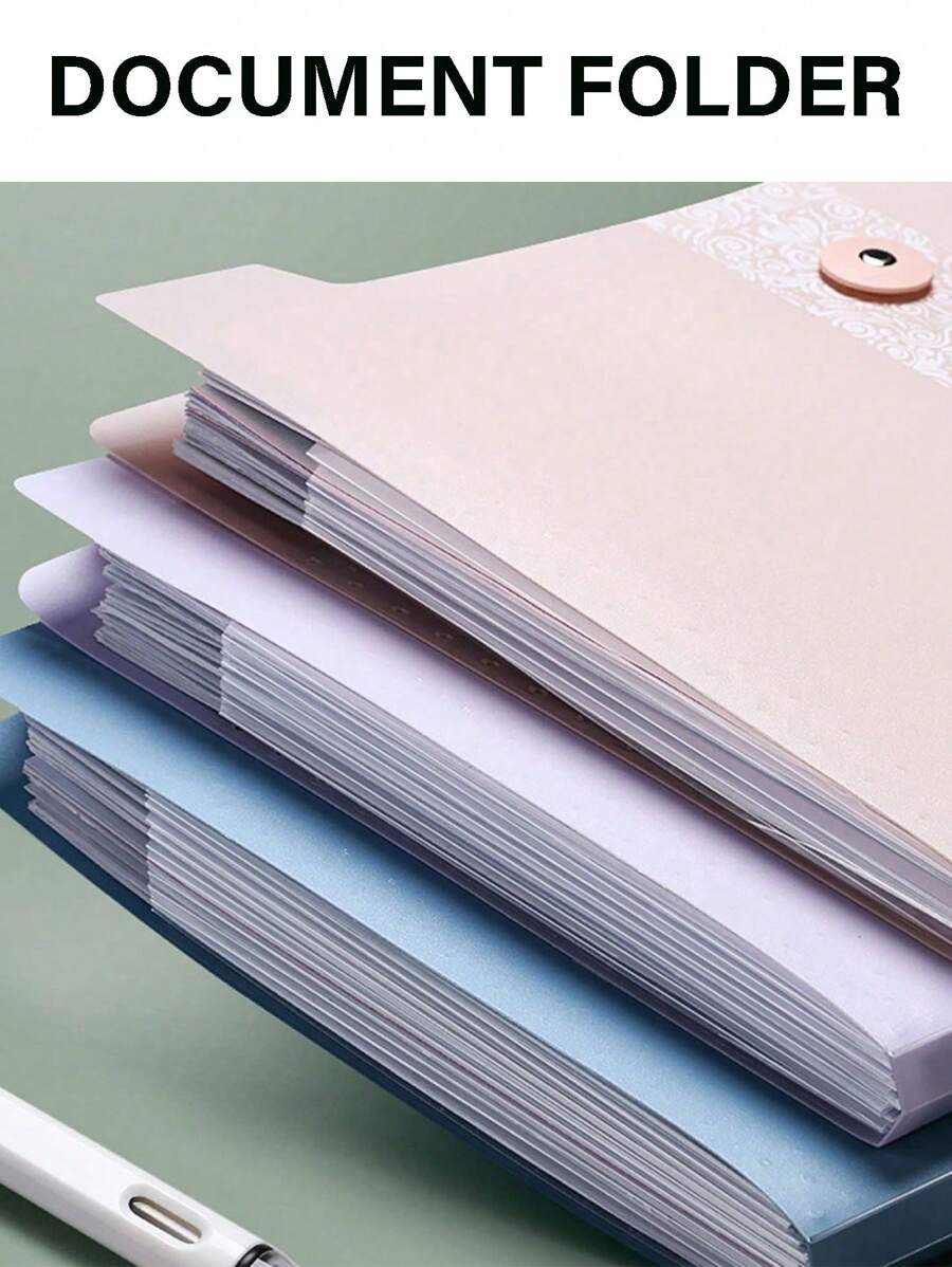 1pc Accordion Style Plastic Document Folder, Student Test Paper File ...