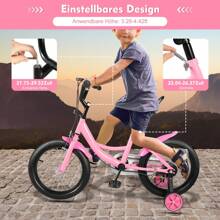 RibasuBB 16-Inch Kids Bike With Training Wheels, Adjustable Carbon Steel Frame, Dual Brakes ...