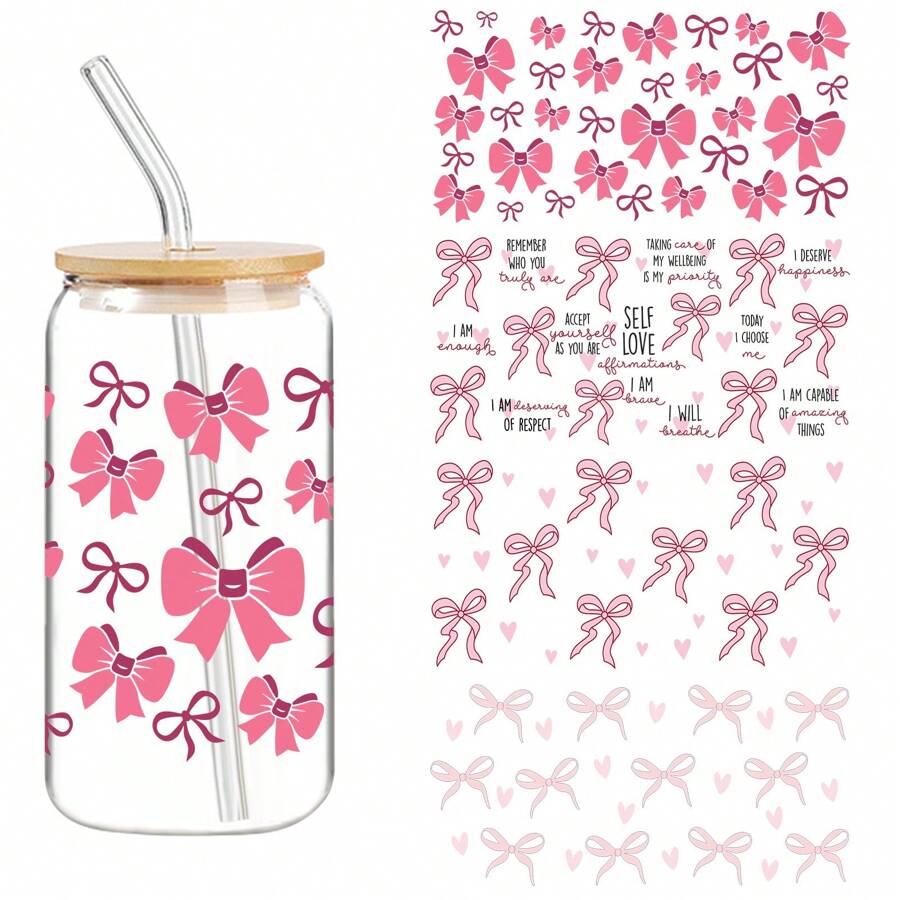 Bow UV DTF Stickers - 4pcs | Waterproof & Scratch-Resistant Transfers ...