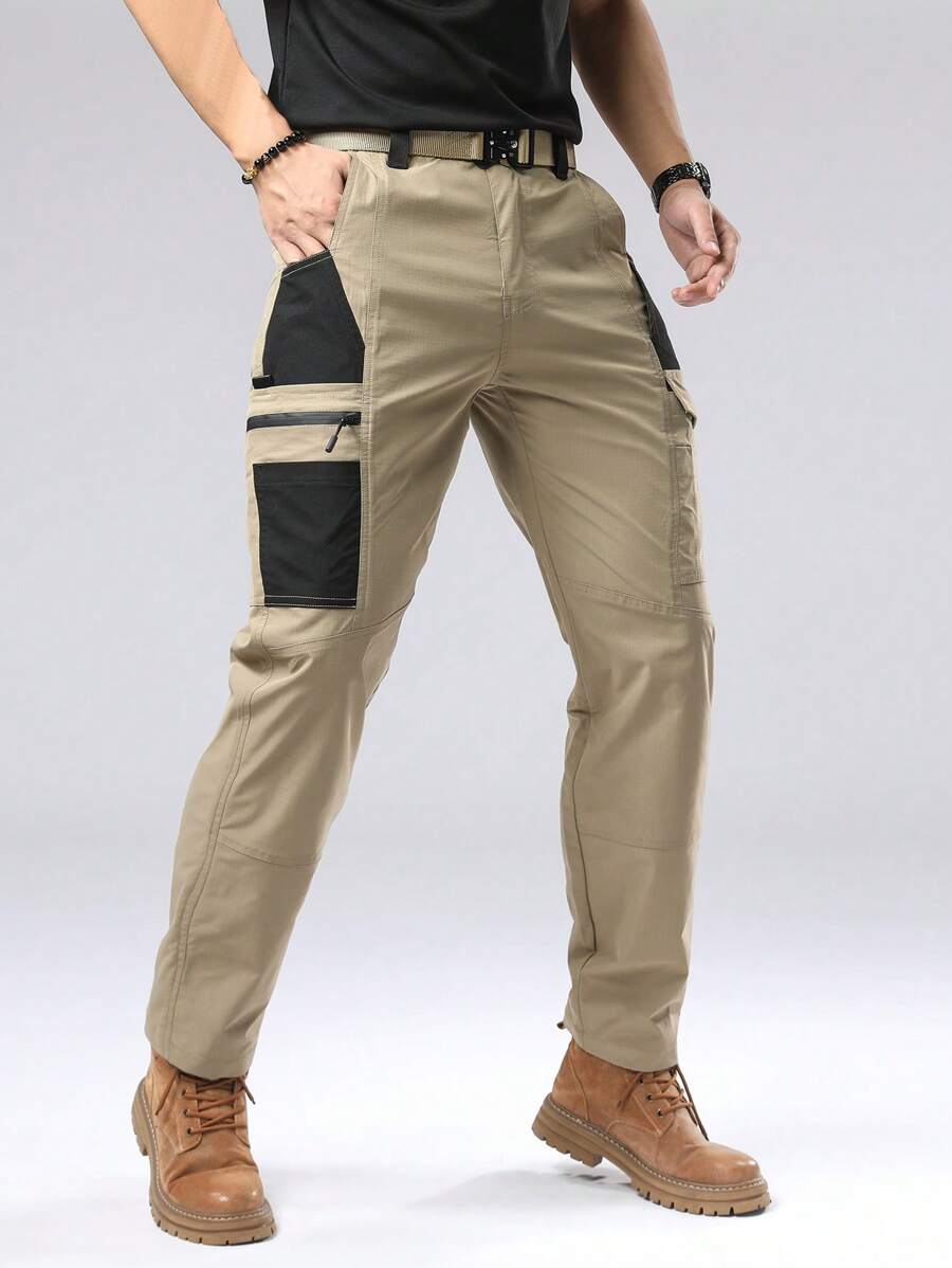 LEDUNTINO [Spring/Summer] Men's Fashion Casual Outdoor Zip-Up Pants ...