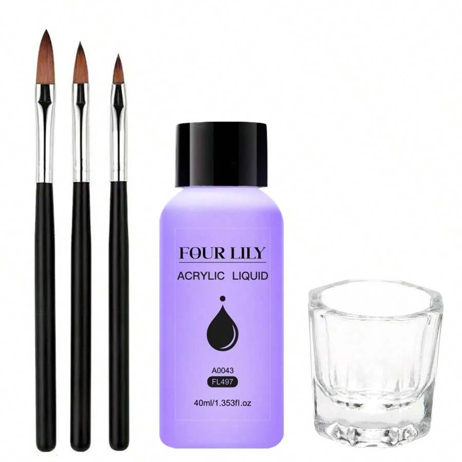 FOUR LILY 5Pcs/Set 40ml Acrylic Liquid Nails Extension Set With Acrylic ...