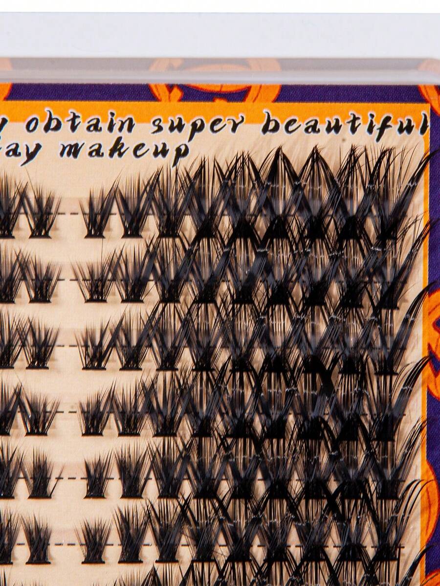 270 ciuffi di ciglia finte castane arricciate su 15 righe per fai-da-te ...