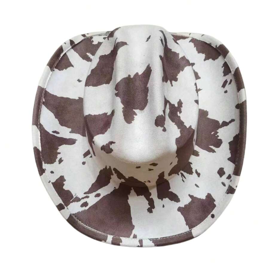 Women Cowgirl Hat, Vintage Cow Pattern Soft Wide Brim Hat Western Hat ...