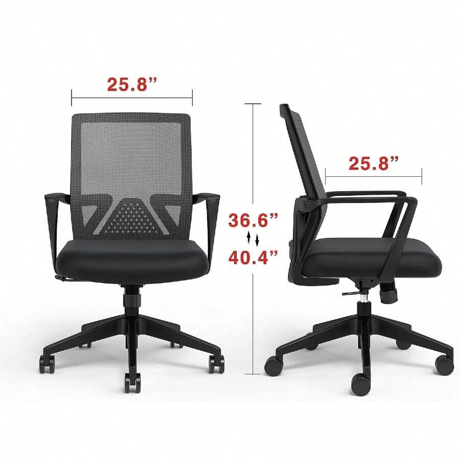 Fabric Swivel Task Chair, Ergonomic Office Chair With Adjustable Tilt ...