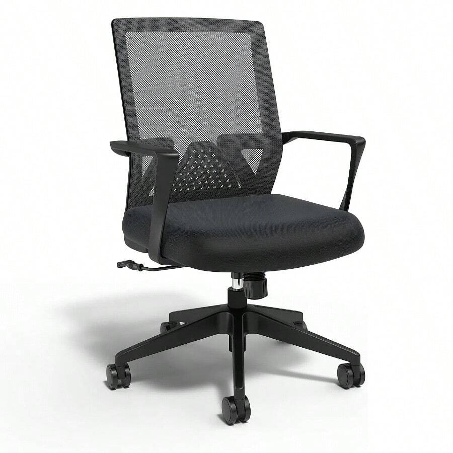 Fabric Swivel Task Chair, Ergonomic Office Chair With Adjustable Tilt ...