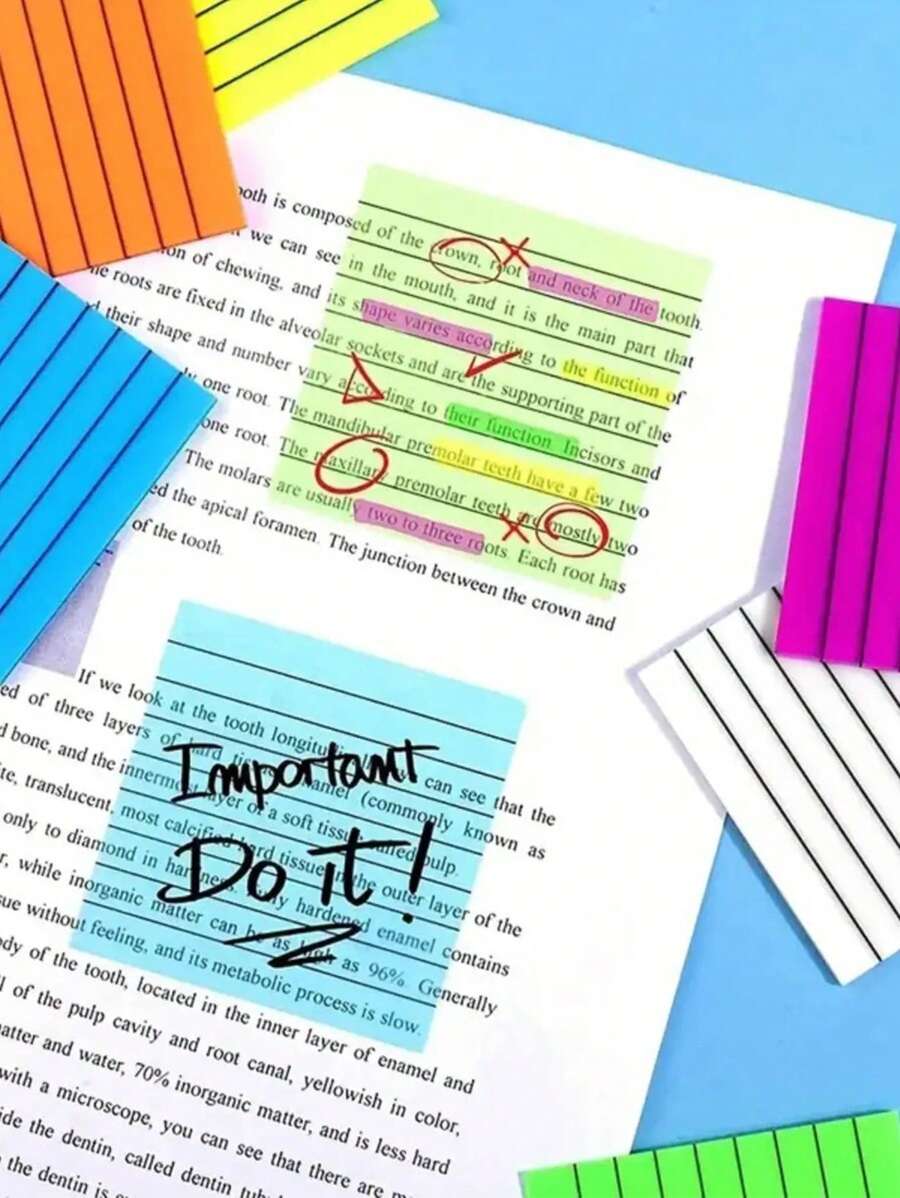 50 peças 1 Este PET Color Horizontal Note Transparente Sticky Note Book ...