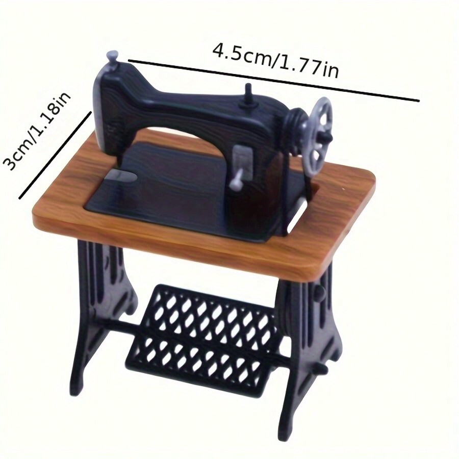 Mini Vintage Sewing Machine Model, Retro Miniature Decor, Micro Scenery ...