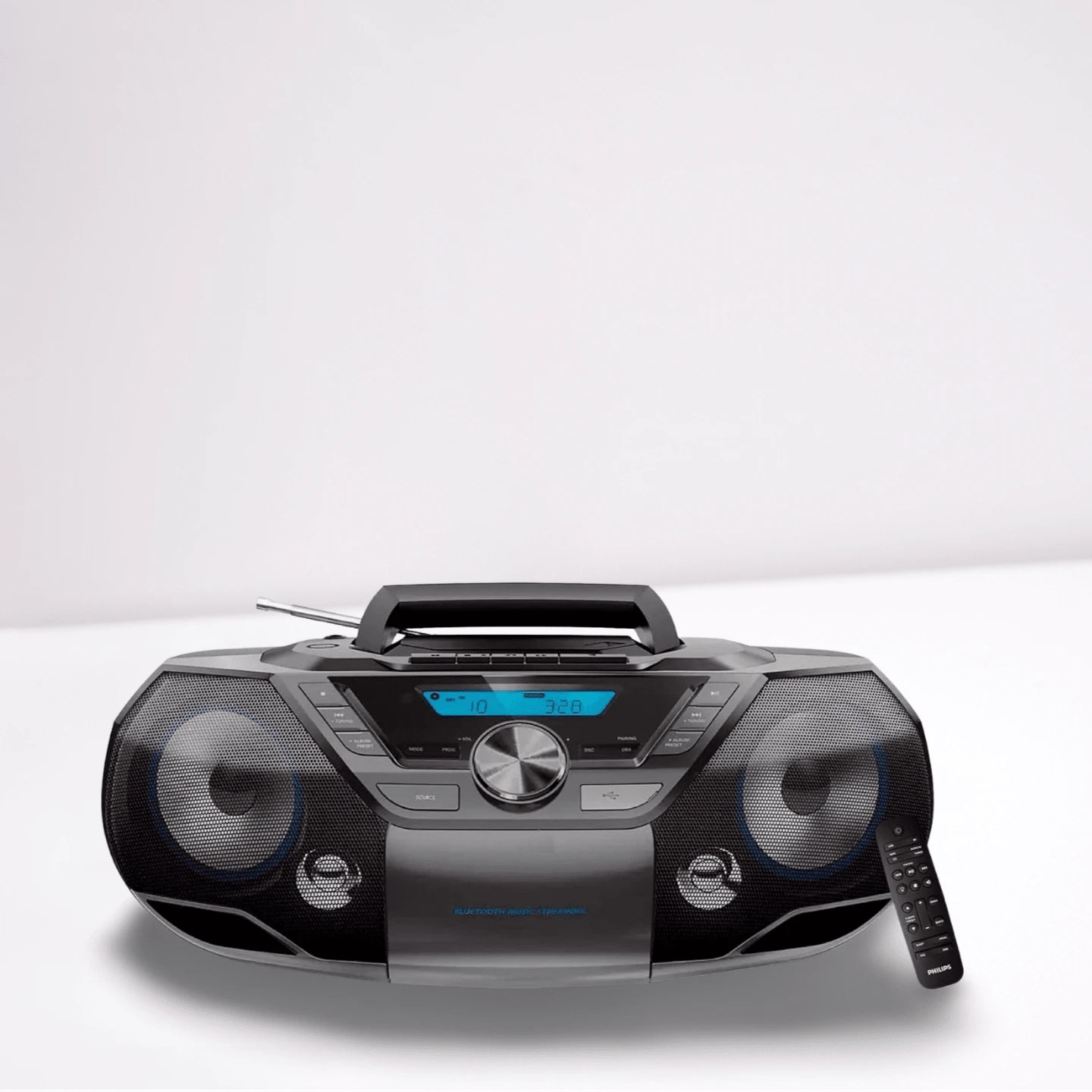 Portable CD Player Boombox Bluetooth With Cassette, All-In-One Stereo ...