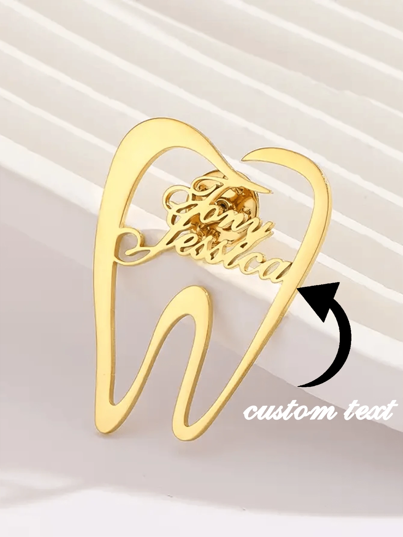 Personalized Stainless Steel Tooth Brooch Pin Custom Dentist ...