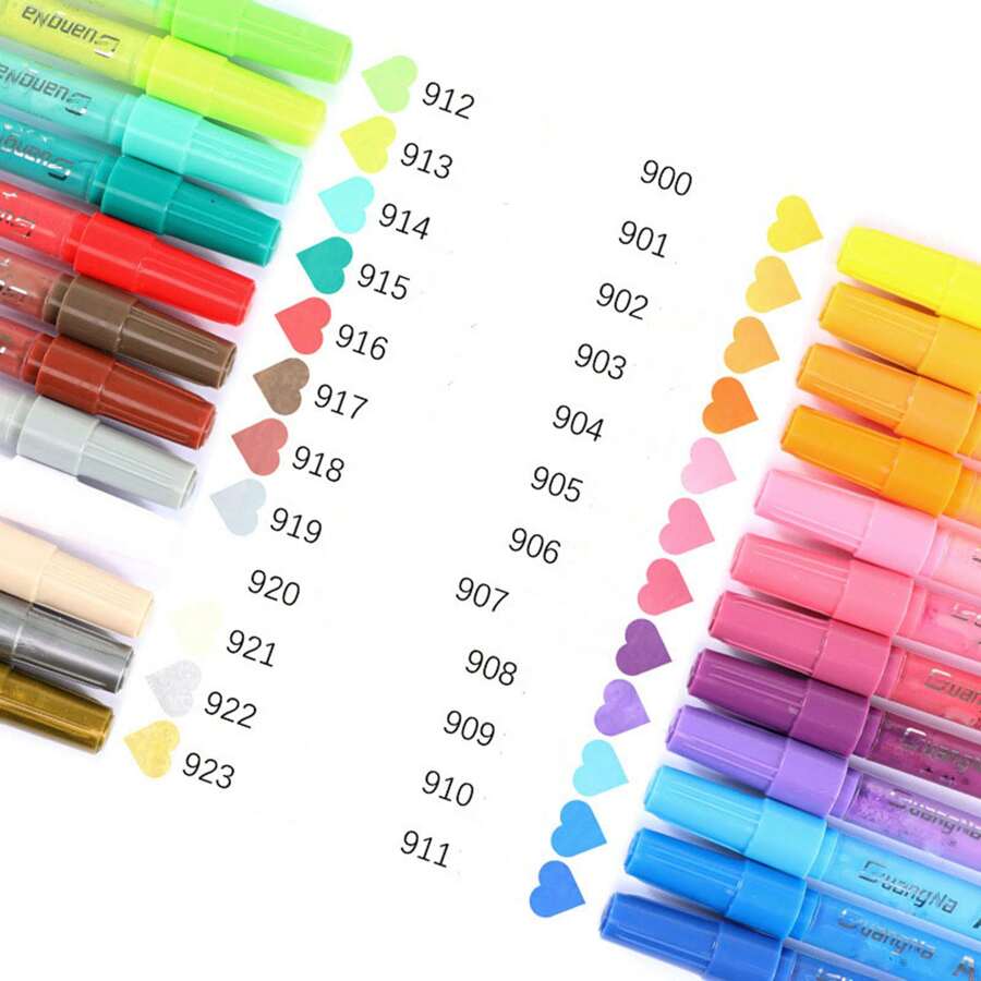 1 Box 12/24/36/48 Colors Water-Based 2mm Acrylic Marker Pens Set ...