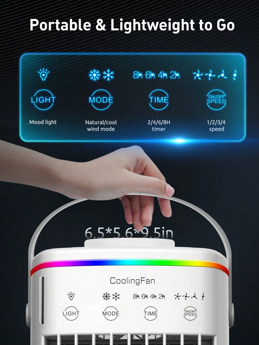 Mini Portable Air Conditioner, Evaporative Air Cooler, Personal Airr ...