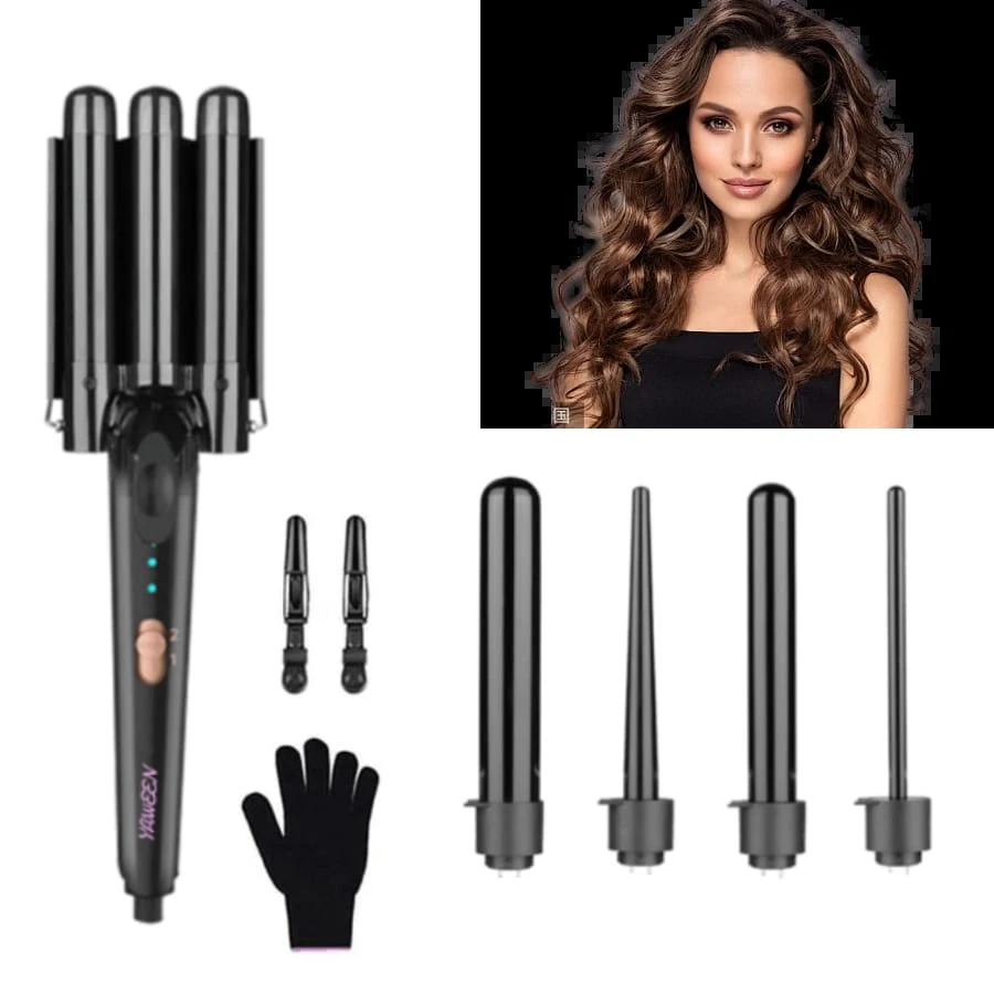 Ensemble de fer à friser professionnel 5 en 1 Fers à friser et boucleurs électriques ...