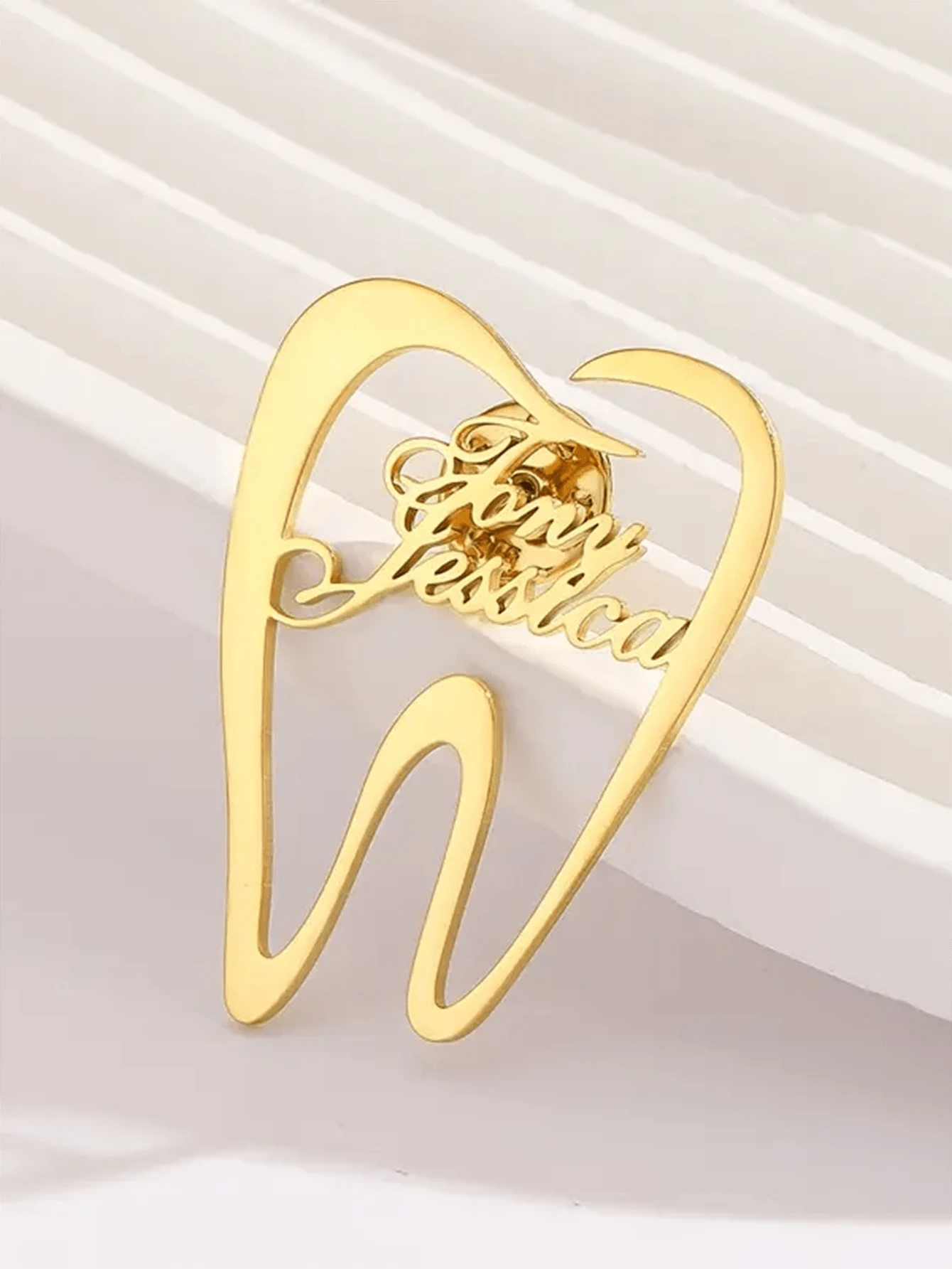 Personalized Stainless Steel Tooth Brooch Pin Custom Dentist ...
