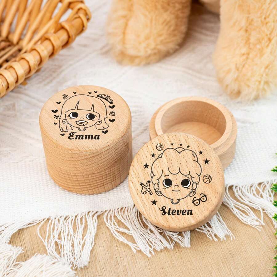 Custom Baby Teeth Box, First Tooth Keepsake Box, Custom Wooden Tooth ...