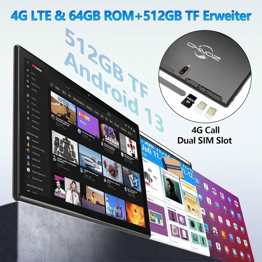 Tablet PC Tablet 10 Pulgadas 4G LTE Tablet con Ranura SIM, Tablet ...