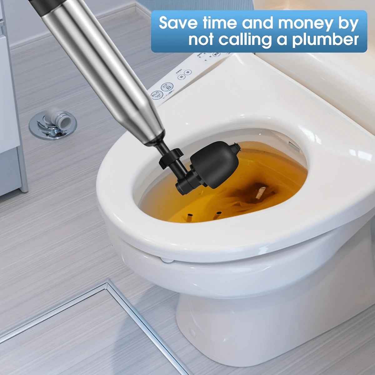 High-Pressure Air Toilet Flush Kit With Stainless Steel Snake ...