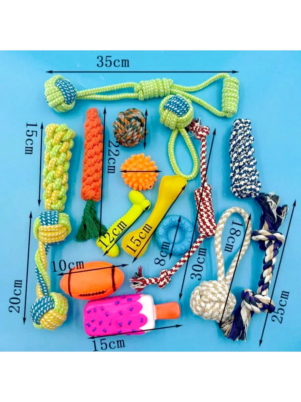 1/3/5/7/10/13pcs Set Pet Chew Toys, Rope Knot Teeth Grinding Toys For ...