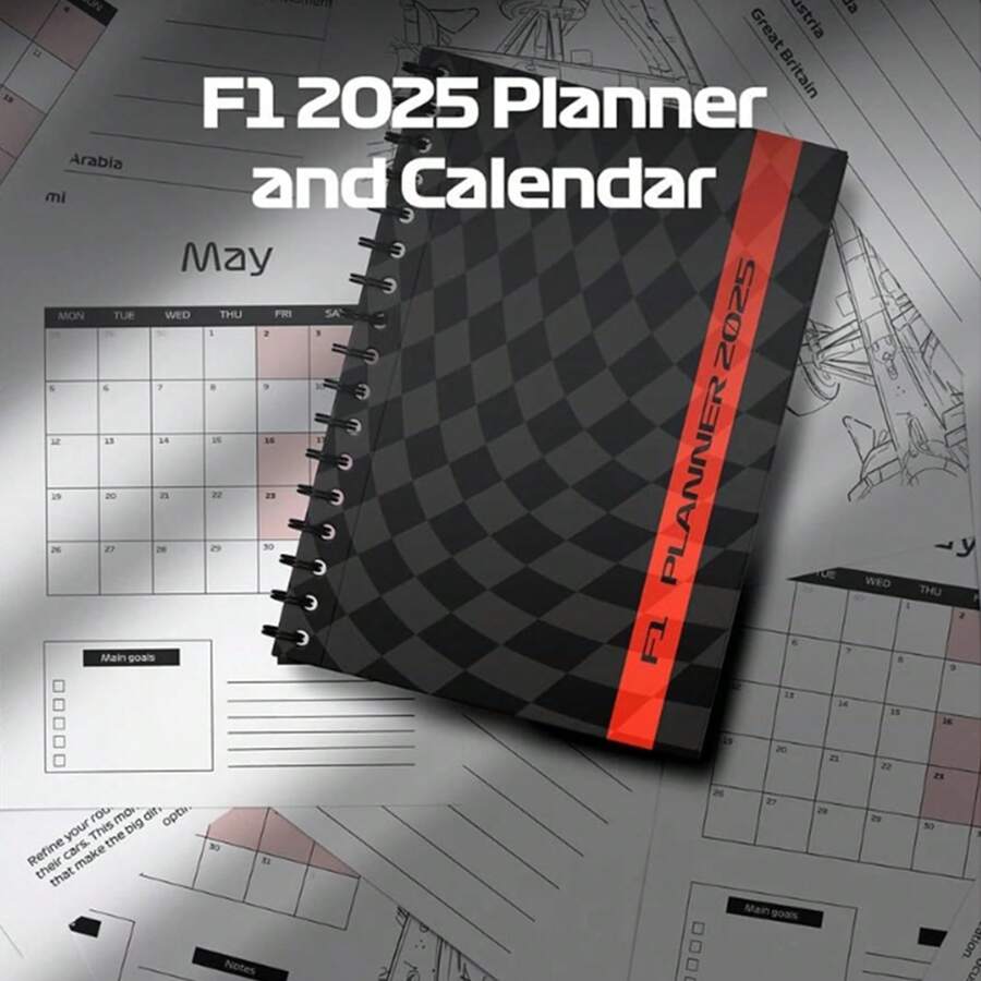 2025 Racing & Lunar Themed Planners, Spiral Bound Notebooks With Track ...