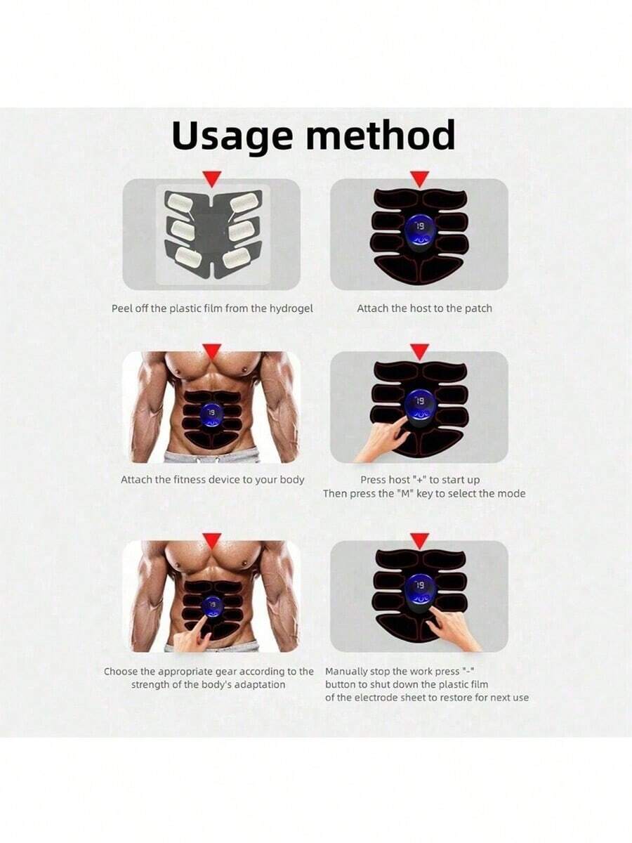 USB Charging Abdominal Muscle Stimulator, Abdominal Muscle Trainer With ...