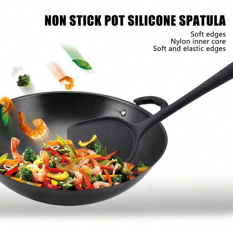 Silicone Wok Spatula Heat Resistant Kitchen Spatulas With Ergonomic ...