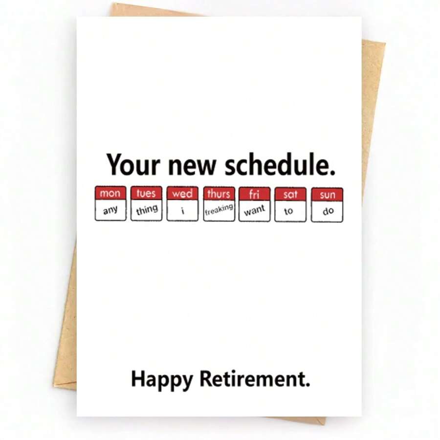 Funny Retirement Card, New Retirement Schedule, Happy Retirement Card ...
