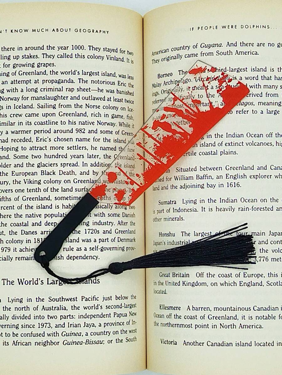 Acrylic Transparent Bookmark With Bloody Dripping Effect, Tasseled ...