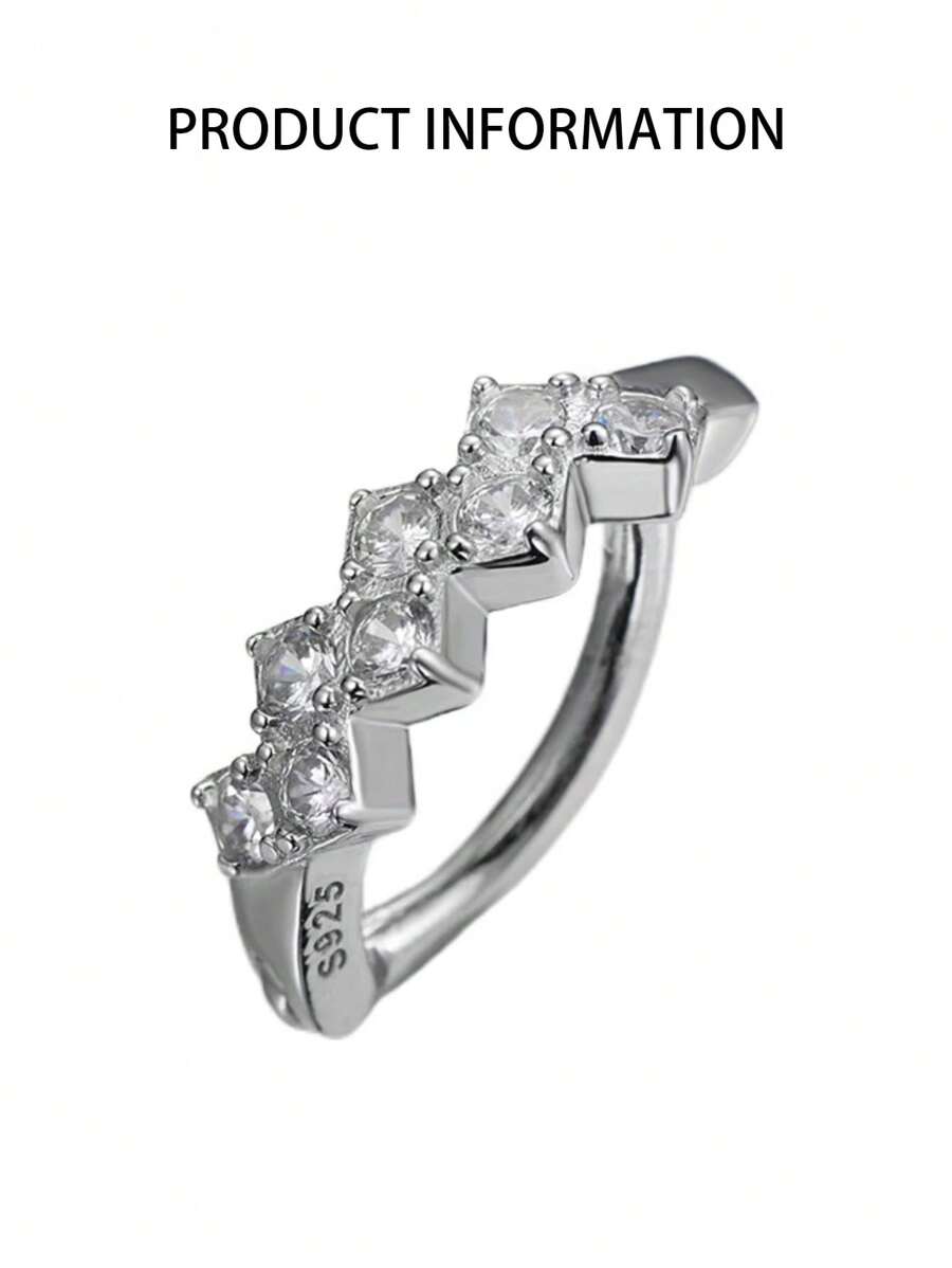 1 Pc S925 Sterling Silver Belly Button Zirconia Belly Button Silver Navel Rings Small Belly ...