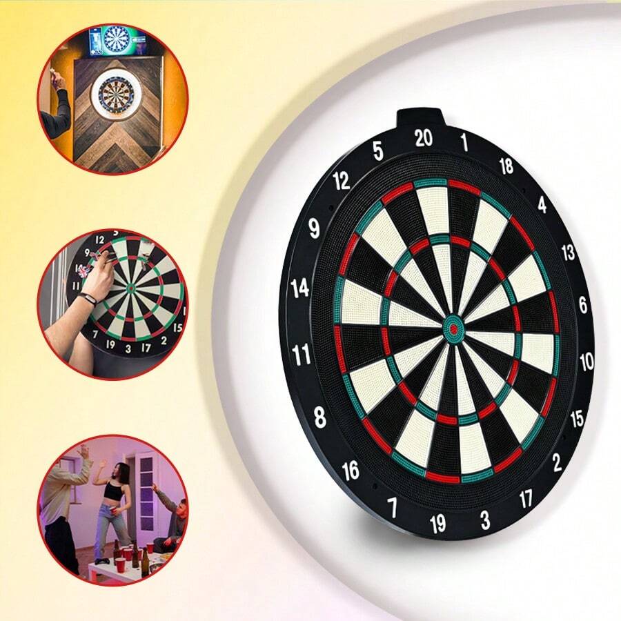 18-Inch Plastic Dart Board With 6 Beautiful Darts For Indoor And ...