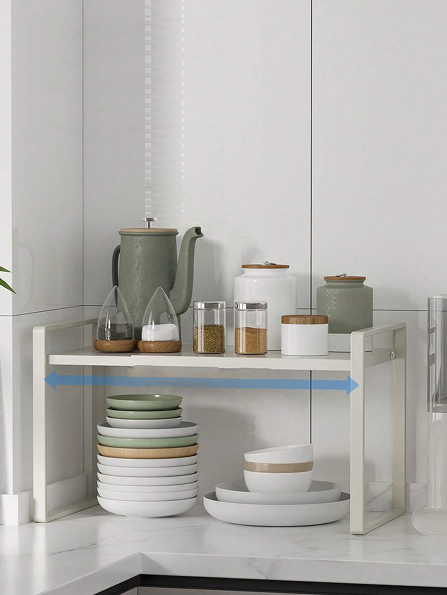 1pc Office, Kitchen Cabinet And Countertop Shelf Organiser, Shelf Riser ...