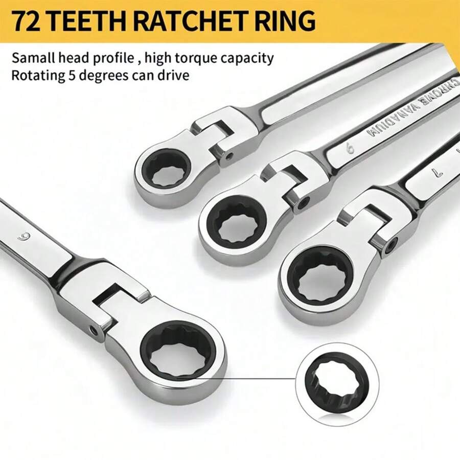 1pc High-Quality Universal Open-End Ratchet Wrench Set - Made Of Chrome ...