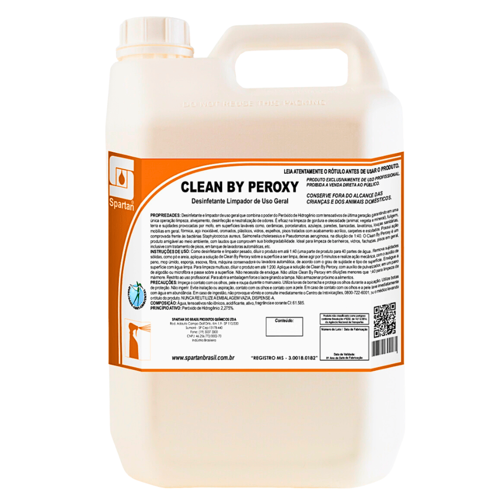 Clean By Peroxy Desinfetante Uso Geral Limpa e Desinfeta Pisos Azulejos Bancadas Vidros ...