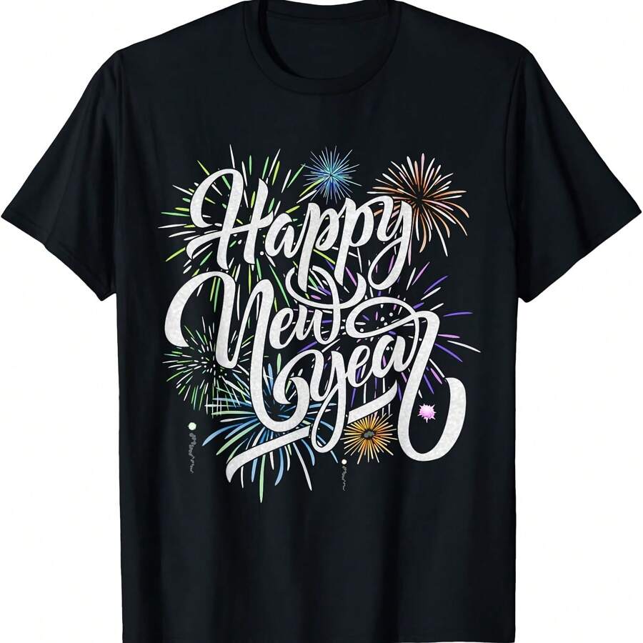 Happy New Year 2025 Fireworks New Years Eve Party Matching T-Shirt ...