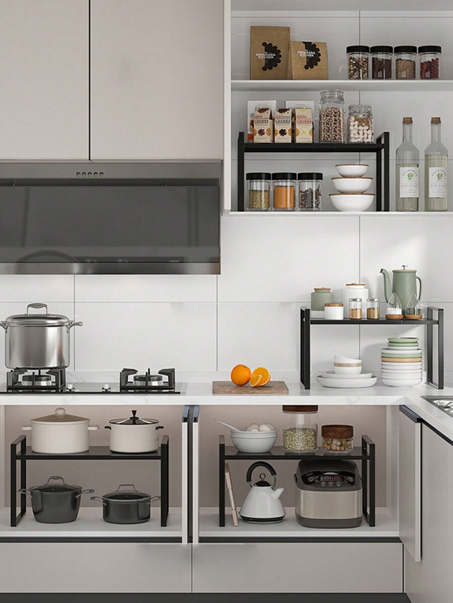 1pc Office, Kitchen Cabinet And Countertop Shelf Organiser, Shelf Riser ...