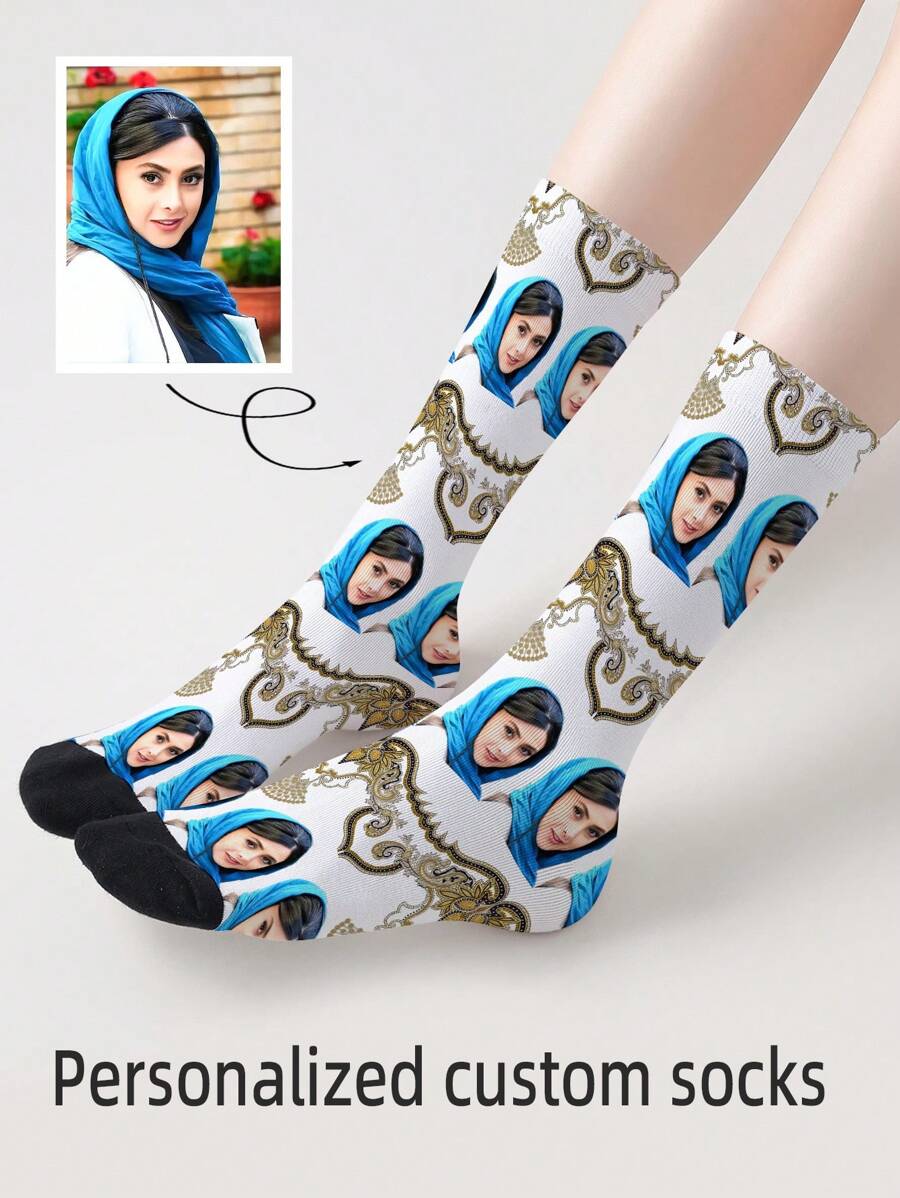 1 Pair Custom Face Socks, Custom Photo Sock, Custom Printed Socks ...