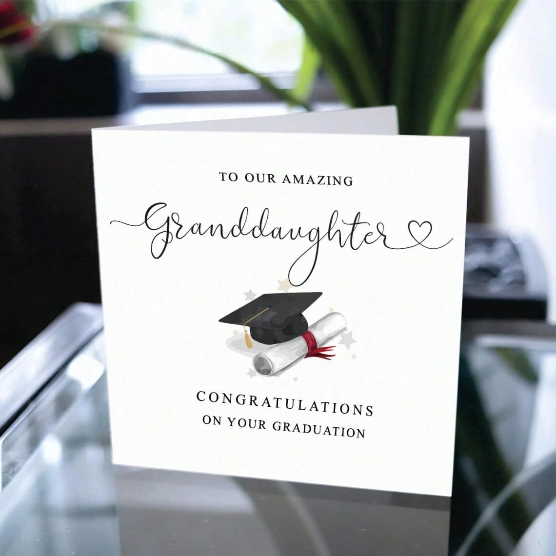 Granddaughter Graduation Card- With Cap & Scroll Greeting Card ...