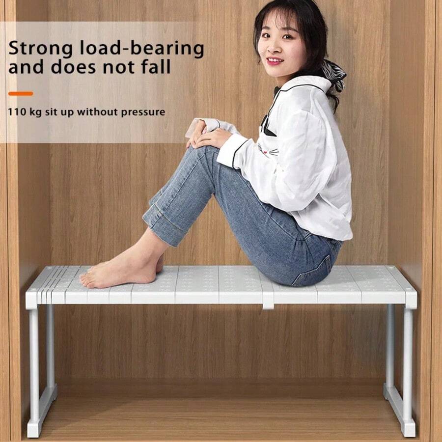 Expandable Closet Tension Shelf Storage Kitchen Stackable Shelves ...